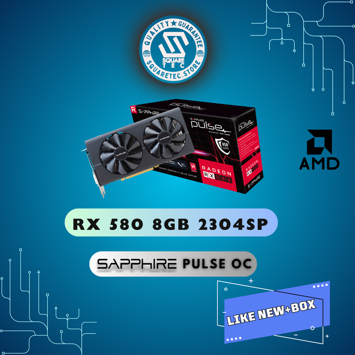 RX 580 SAPPHIRE PULSE 8GB 2304SP OC GDDR5 – Square Tech