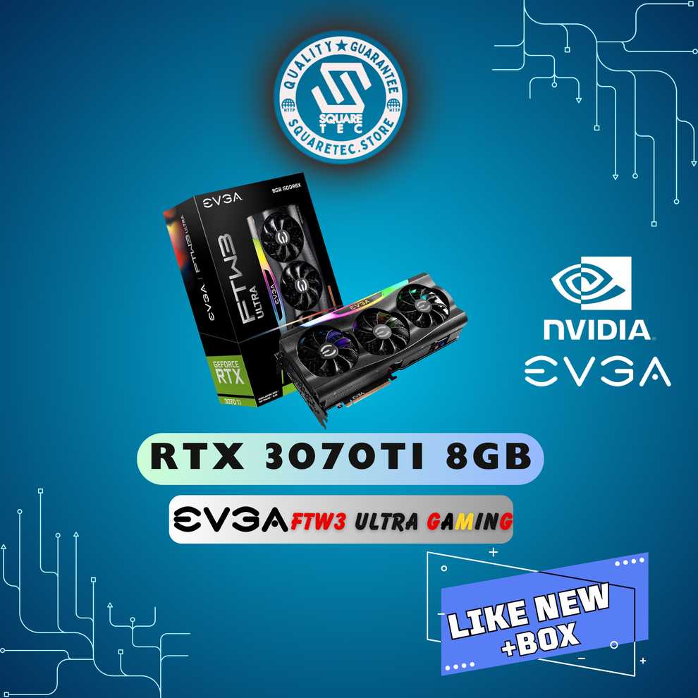 RTX 3070Ti EVGA FTW3 ULTRA GAMING 8GB GDDR6X – Square Tech